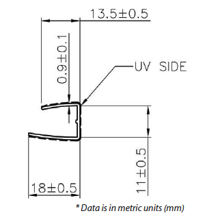 10mm Poly U Profile - Clear - Duralight Plastics